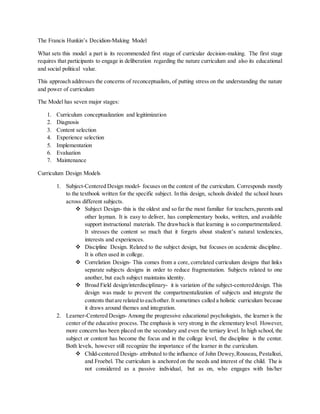 Curriculum development | DOCX