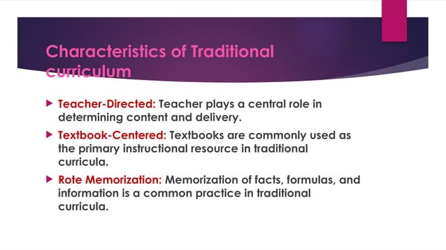 Difference between traditional and progressive curriculum.pptx | Primary Education | Education