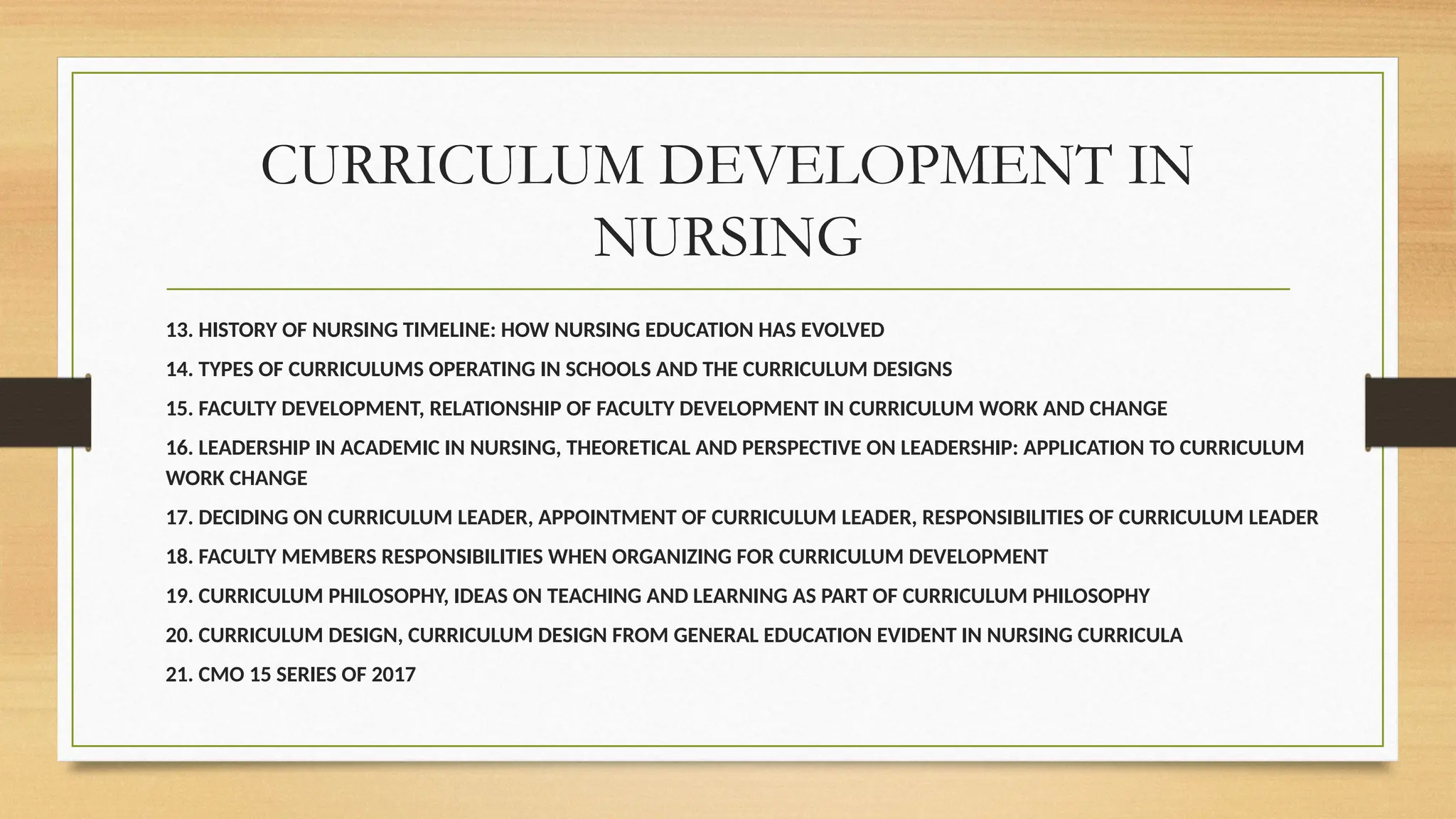 curriculum development in nursing masters | PPTX