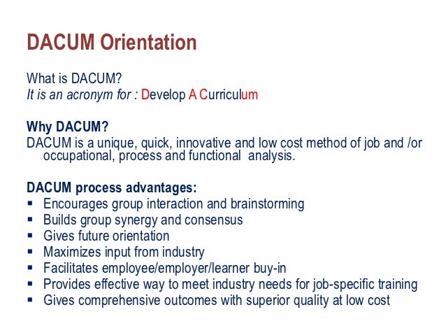 DACUM presentation