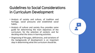 Sociological Dimensions in Curriculum Development | PPTX