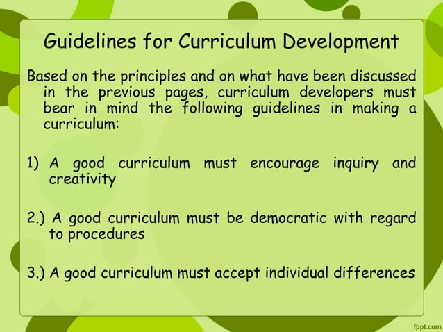 Curriculum development and management of learning | PPTX