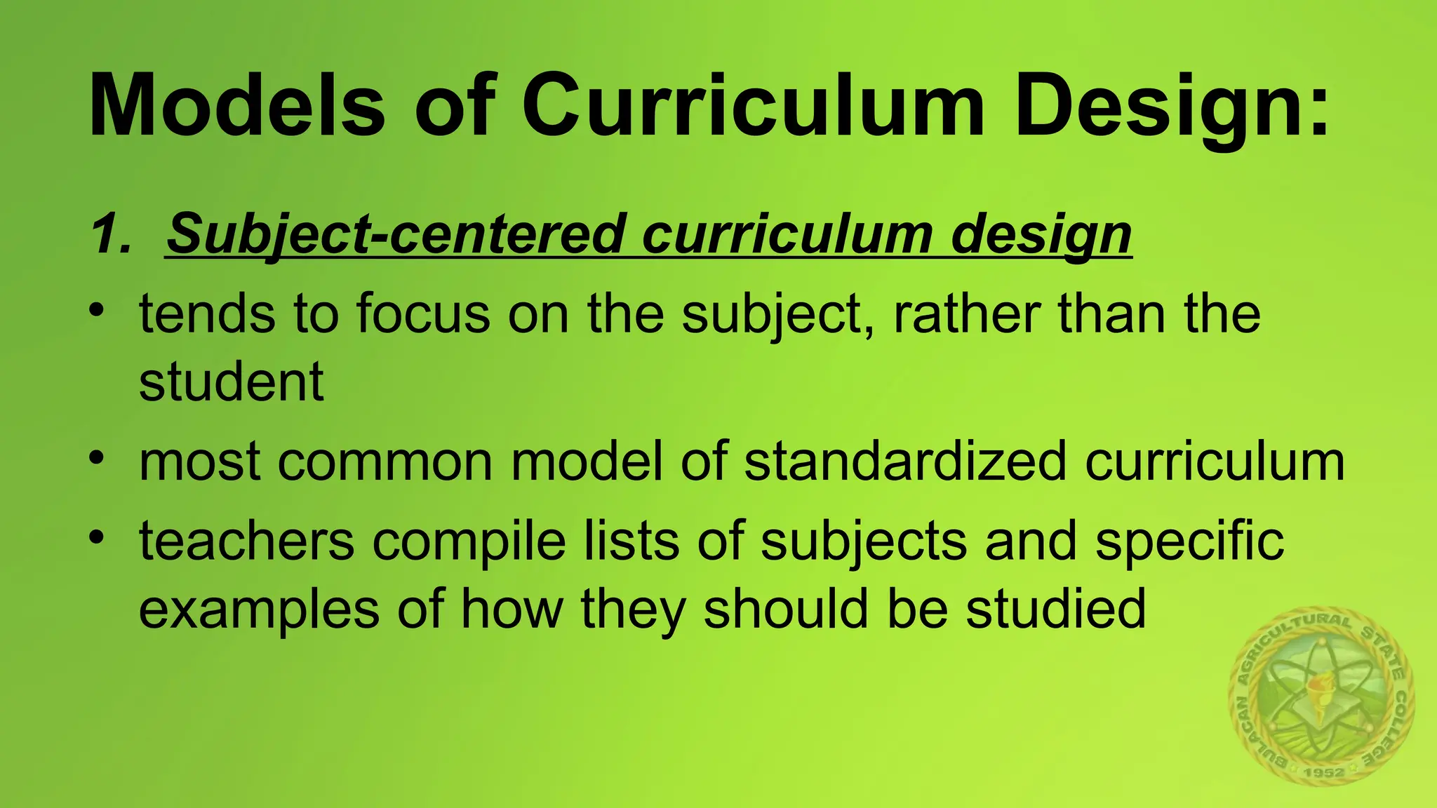 Curriculum Development and Models in Teaching Social Studies | PPTX