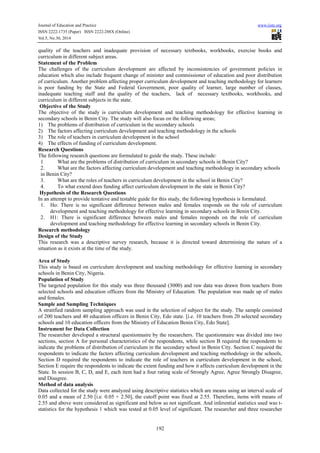 Curriculum development and teaching methodology for | PDF