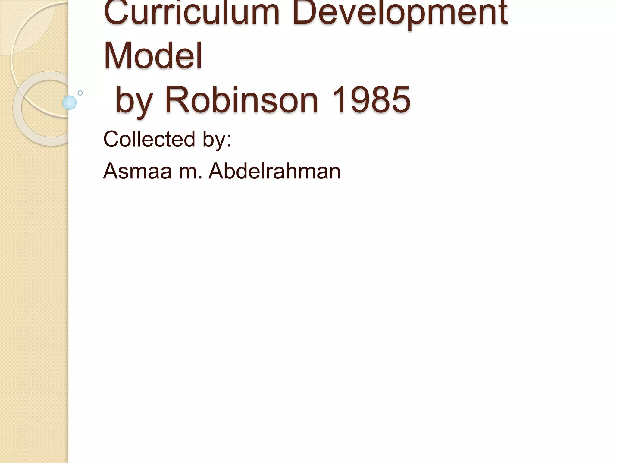 Curriculum development model | PPTX