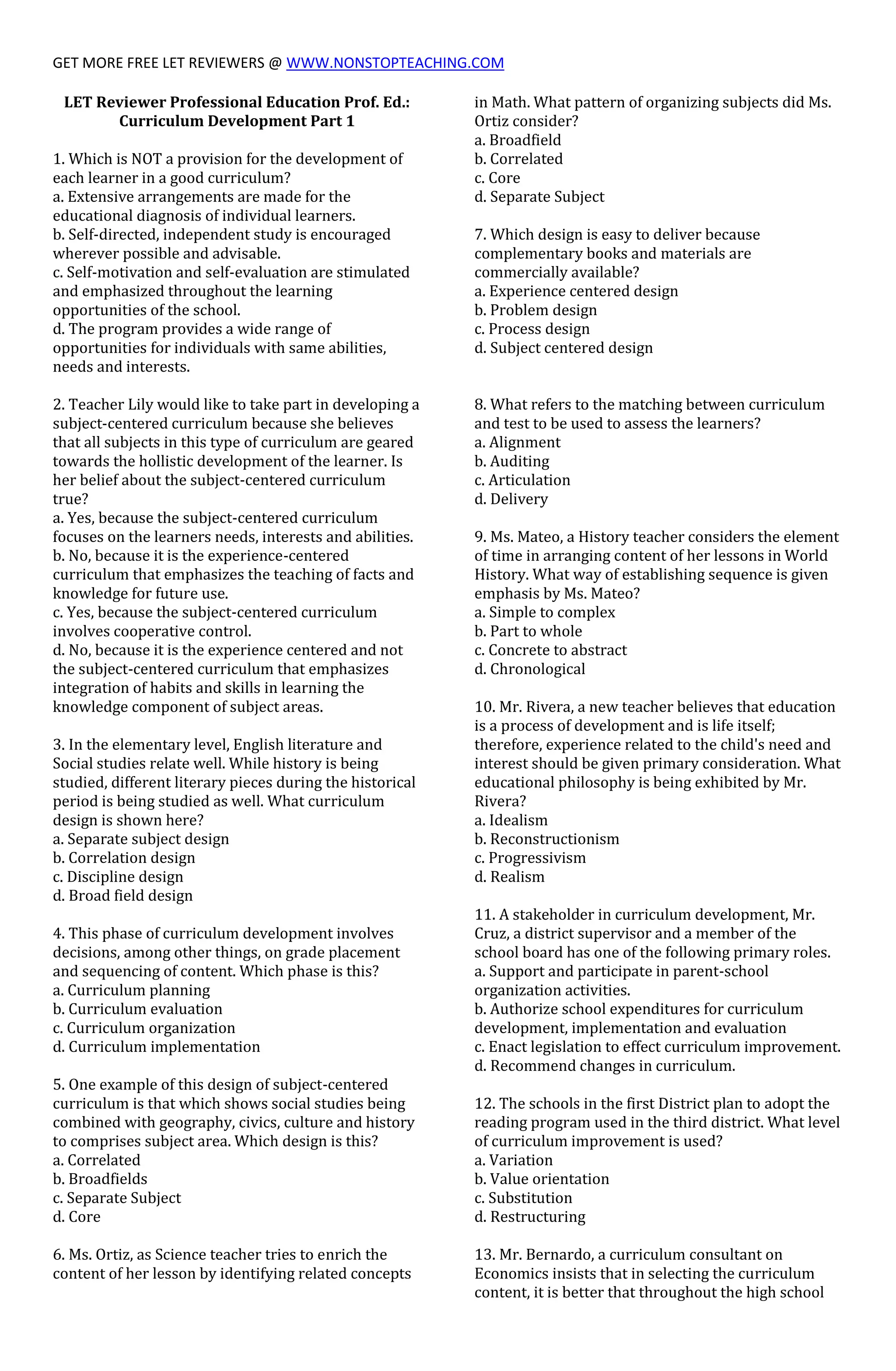 Curriculum development part 1 | PDF