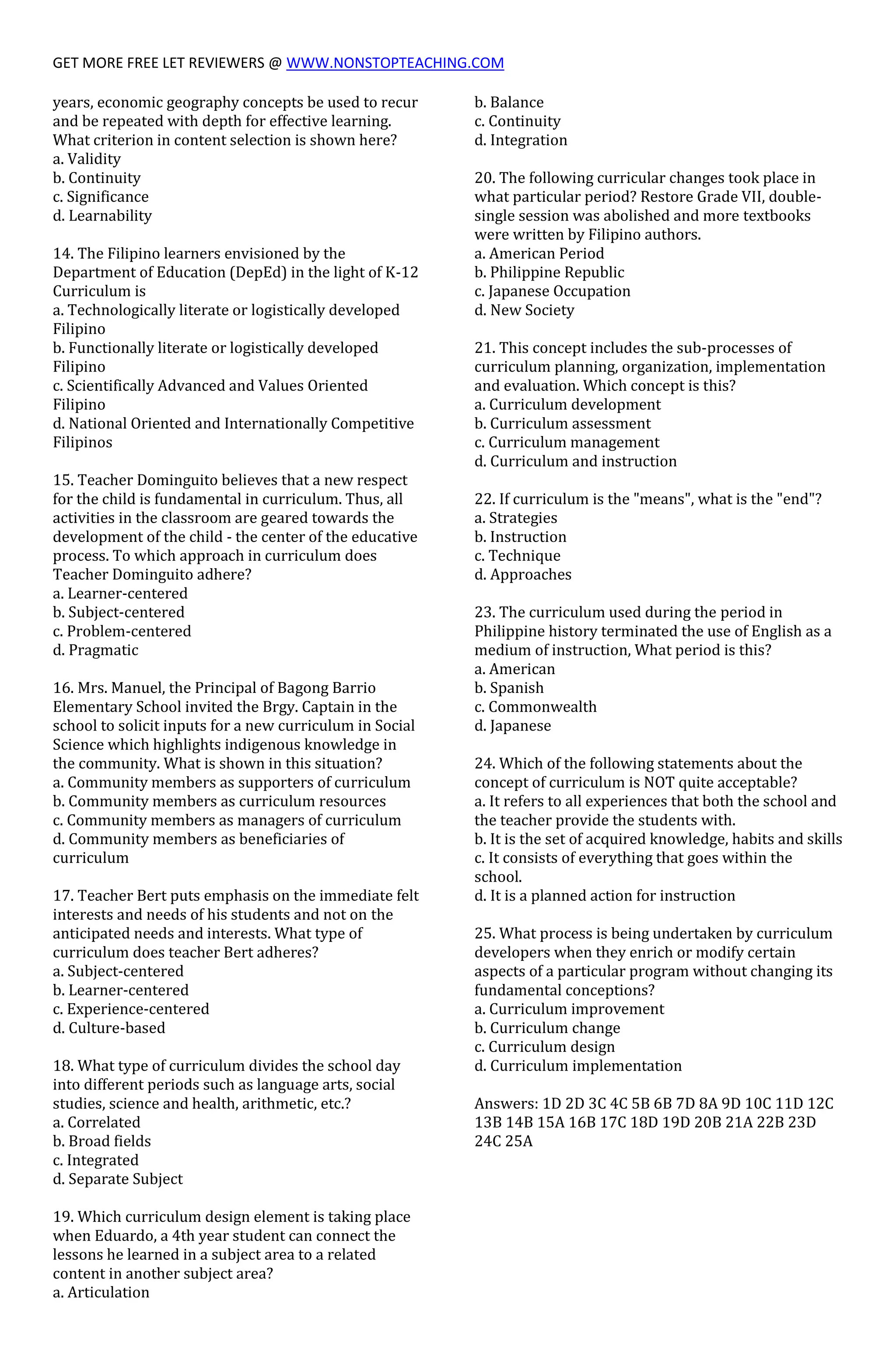 Curriculum development part 1 | PDF
