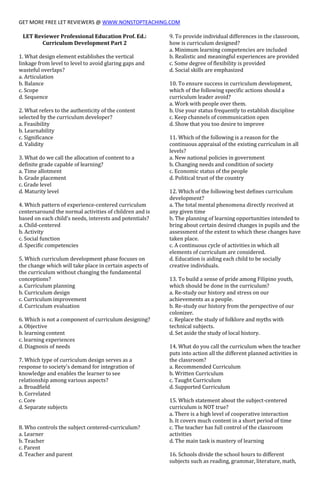 Curriculum development part 2 | PDF