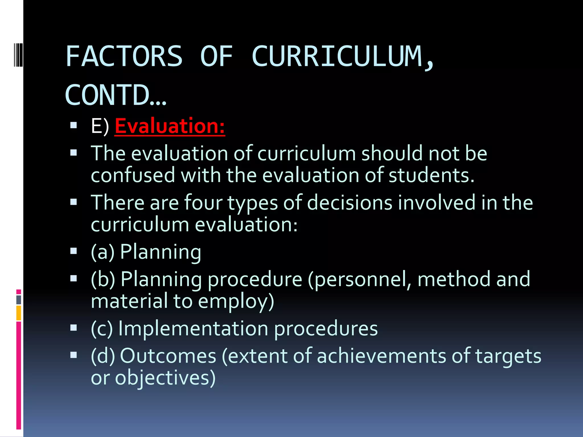Elements Of Curriculum Development | PPTX