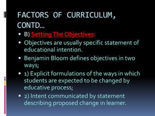 Elements Of Curriculum Development | PPTX