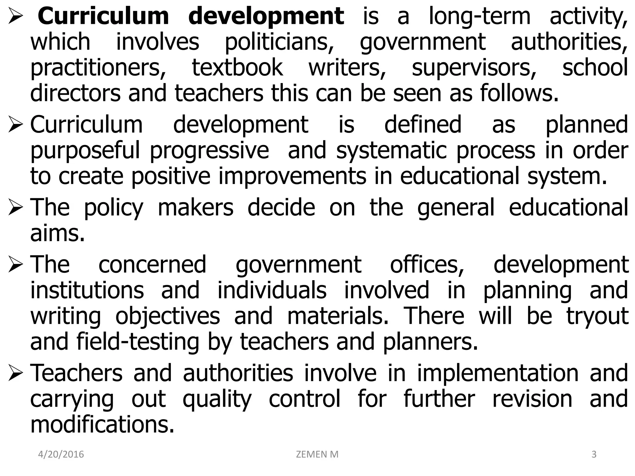 curriculum development process-1.pptx | Educational Assessment | Education