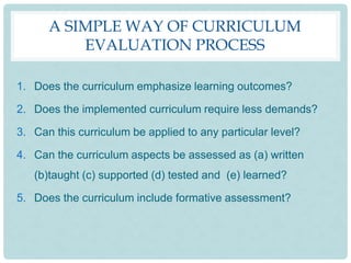 Chapter 4: Evaluating the curriculum | PPTX