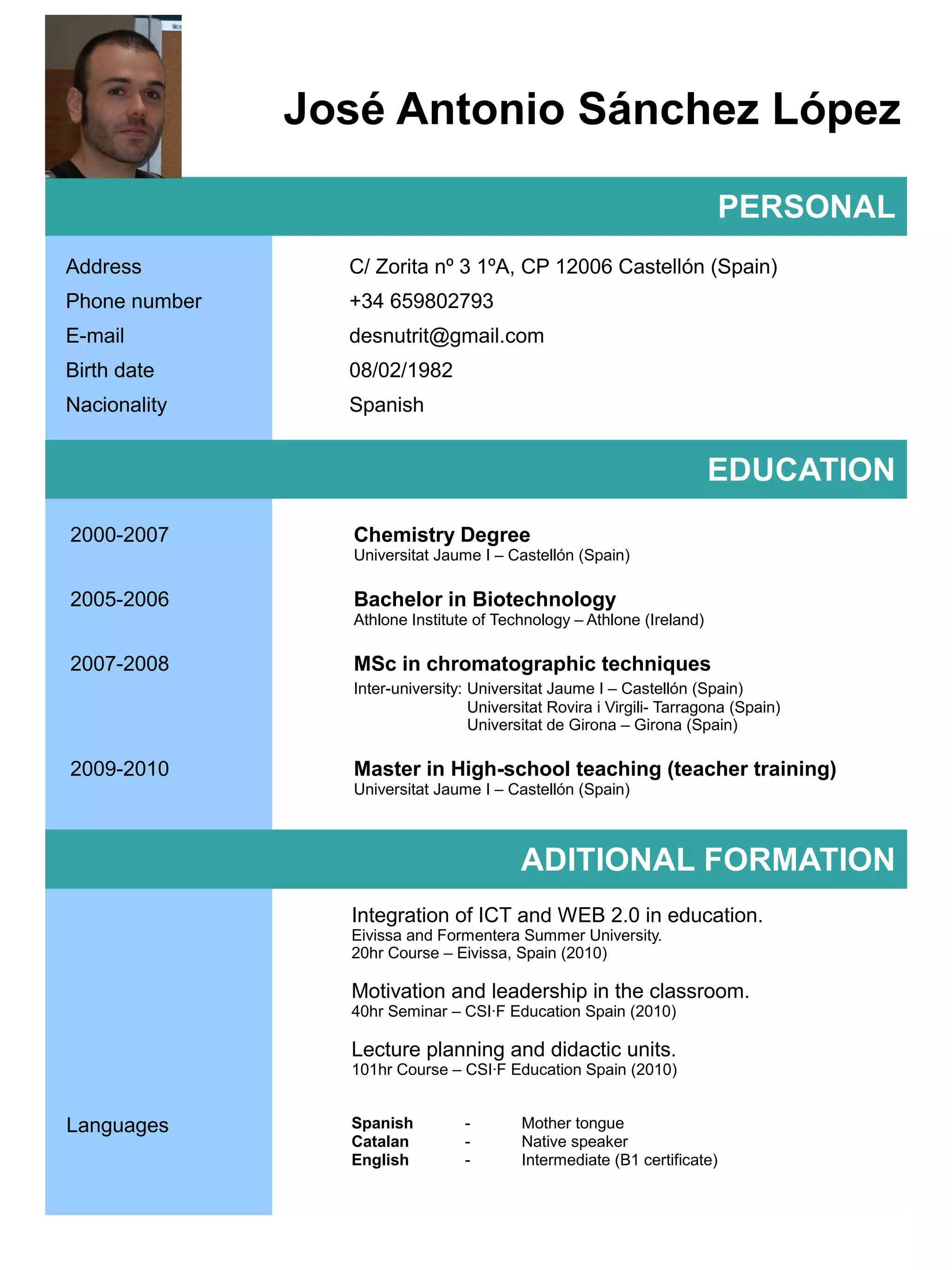 Jose Sanchez CV | PDF