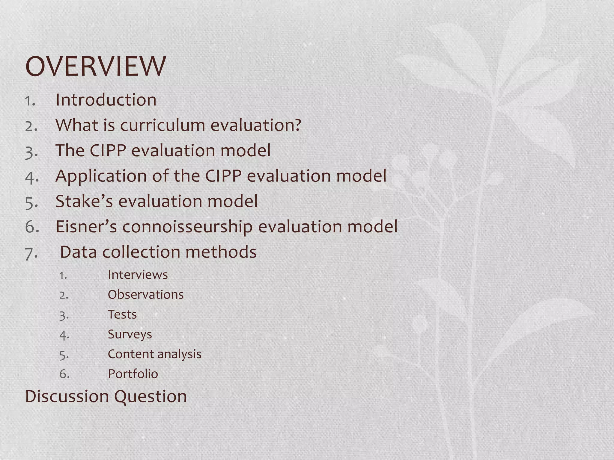 Curriculum evaluation (1) | PPTX