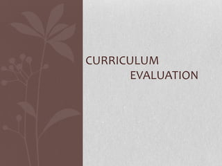 Curriculum evaluation (1) | PPTX