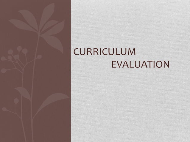 Curriculum evaluation (1) | PPTX