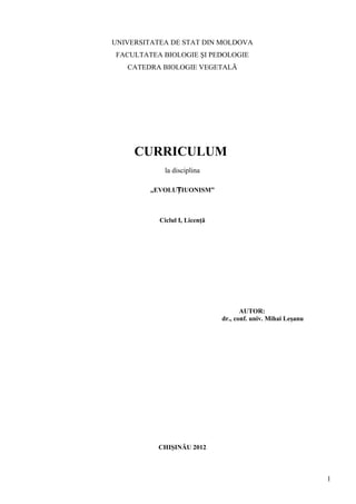 Curriculum evolutionism | DOC