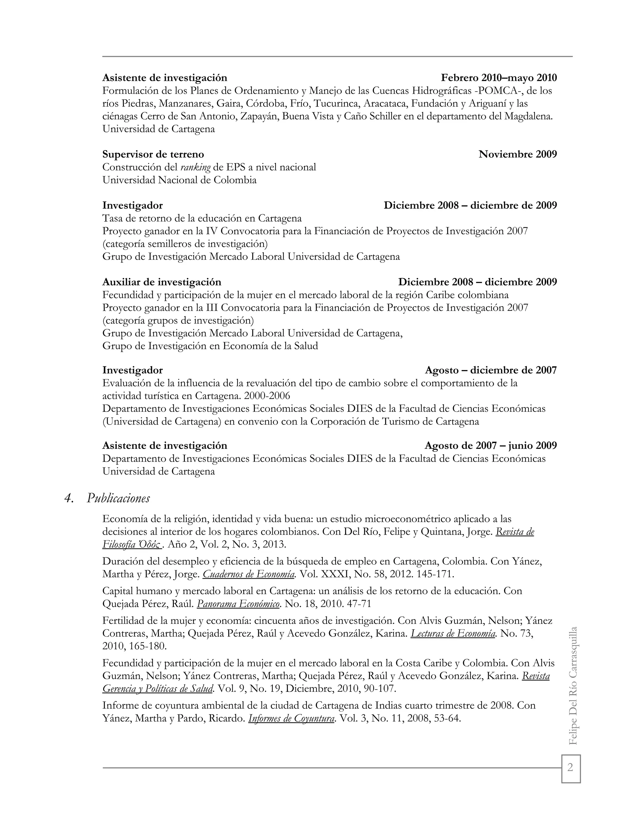 Curriculum Felipe Del Río | PDF