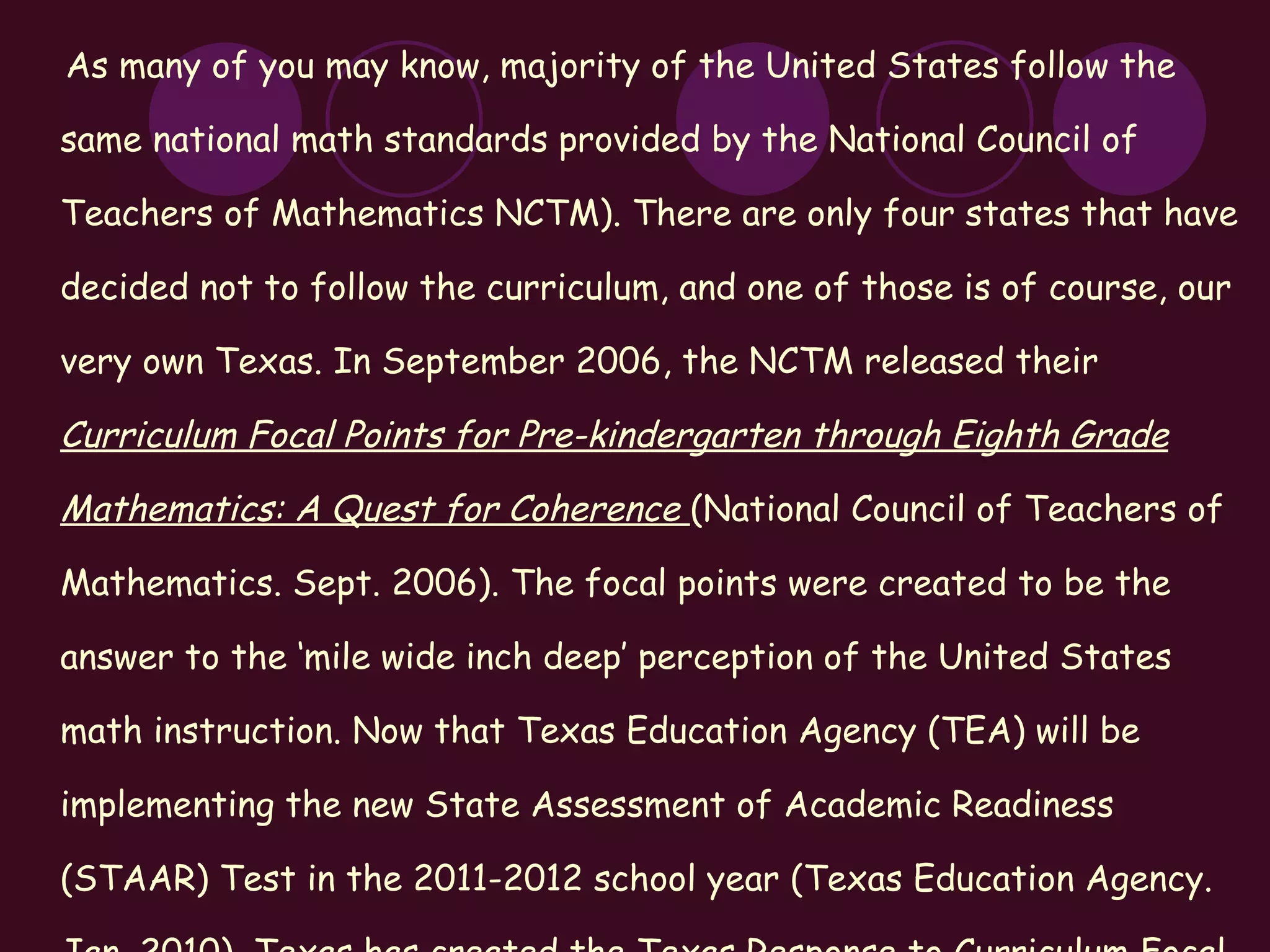 Curriculum focal points | PPT