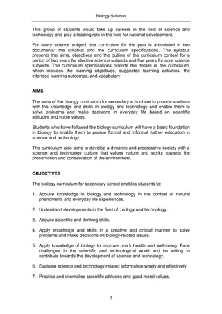 Curriculum for biology | PDF