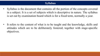 Curriculum Framework, Curriculum and Syllabus | PPTX