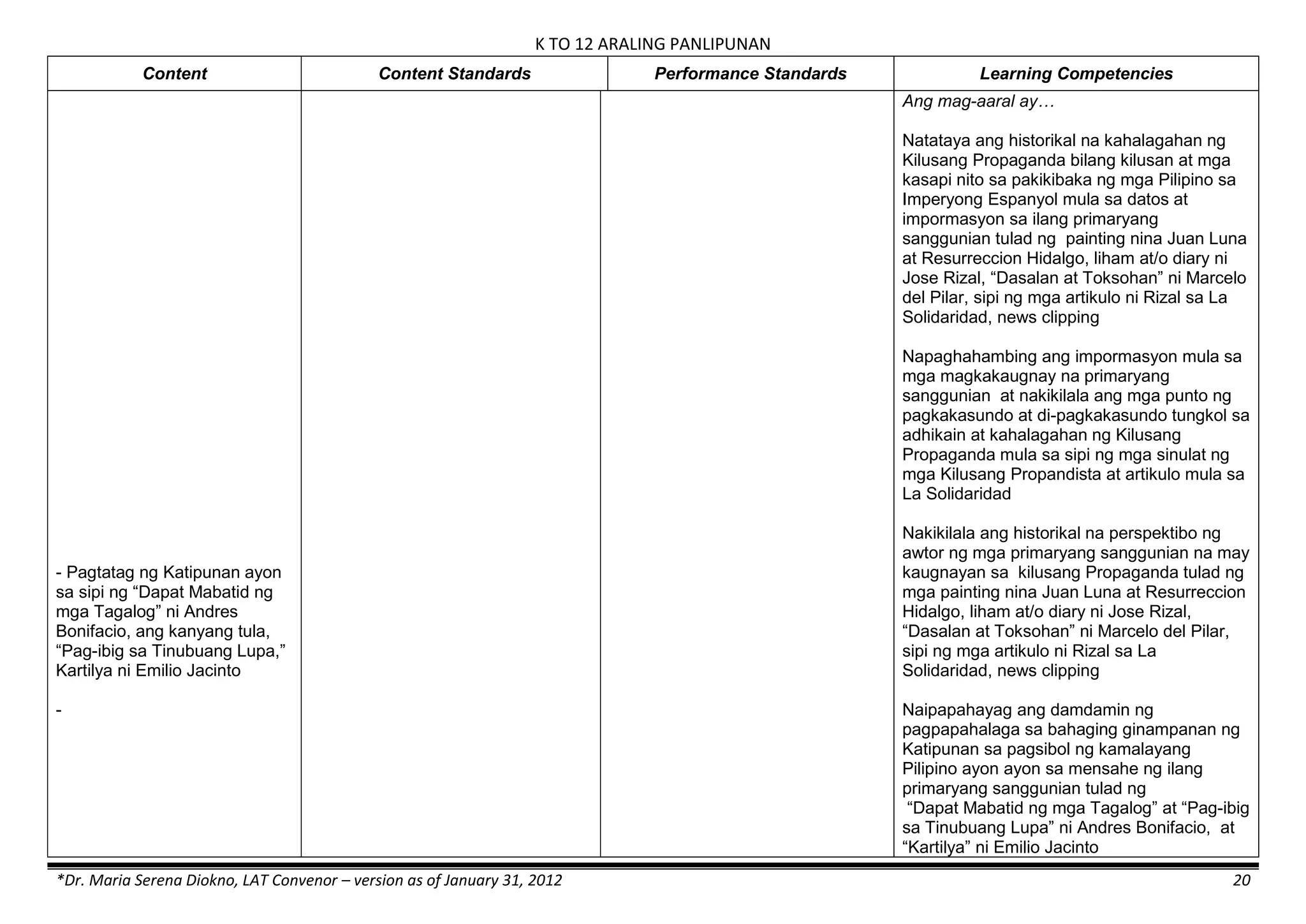 Curriculum guide araling panlipunan | PDF