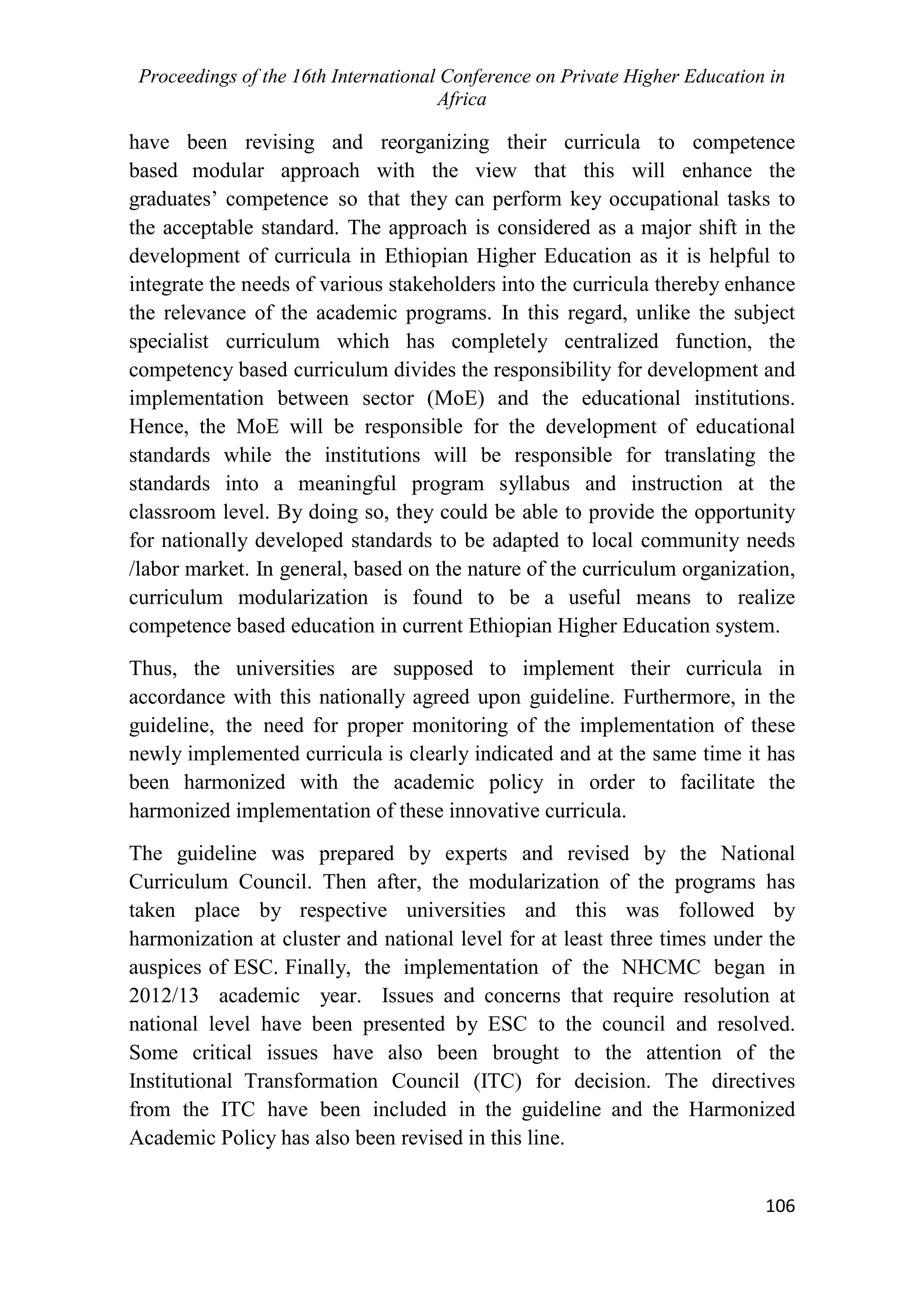 Curriculum harmonization in ethiopian public universities is it a step | PDF