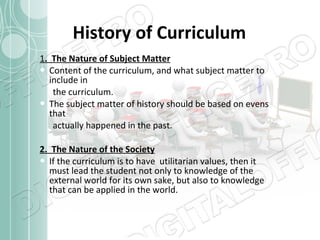 Curriculum, history and elements of curriculum | PPT