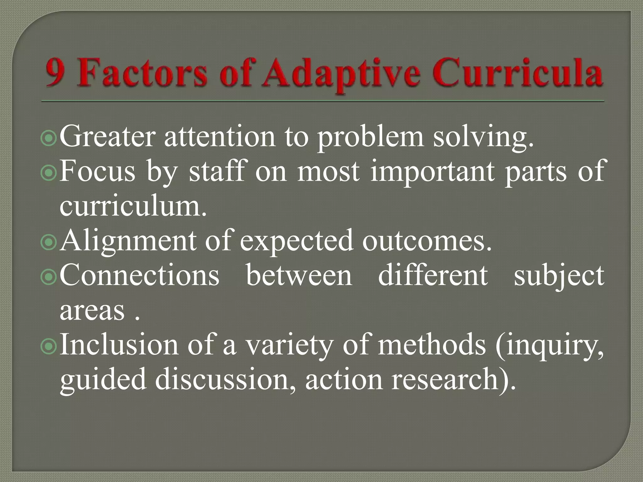 Curriculum (individualized instruction) | PPTX