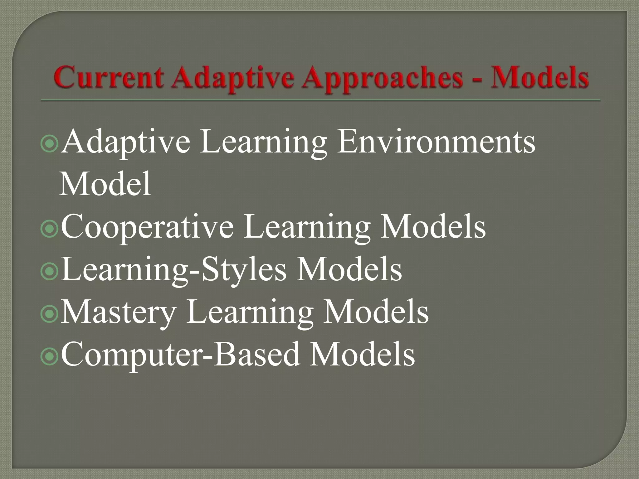 Curriculum (individualized instruction) | PPTX