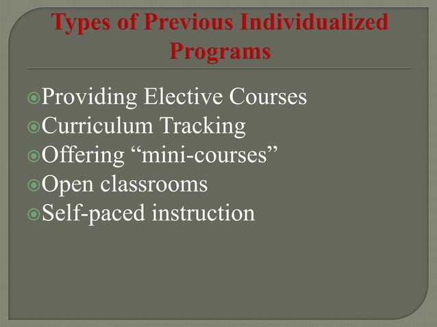 Curriculum (individualized instruction) | PPTX