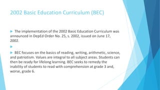 Curriculum innovation in the Philippines (BASIC.pptx