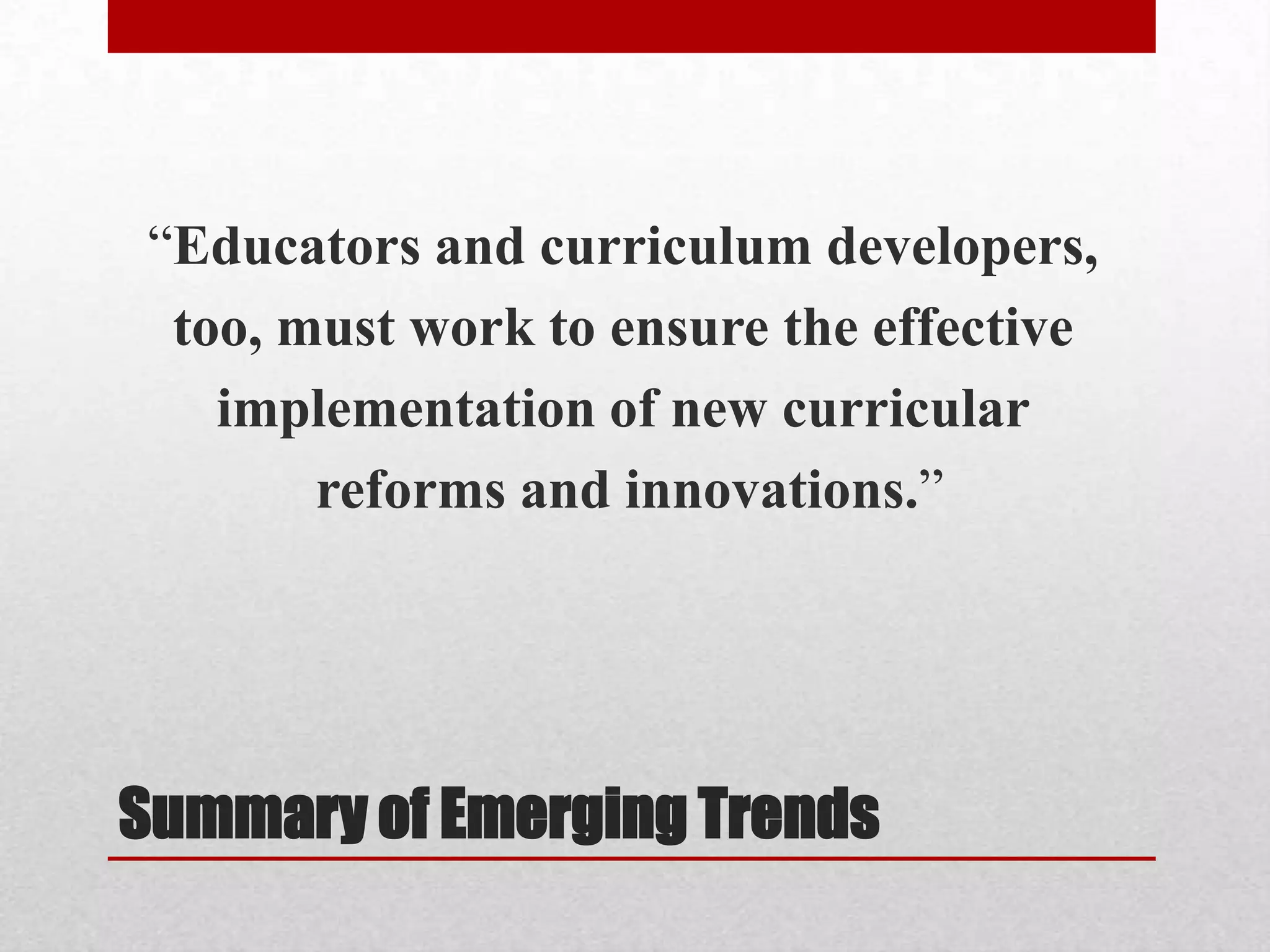 Curriculum innovations | PPTX