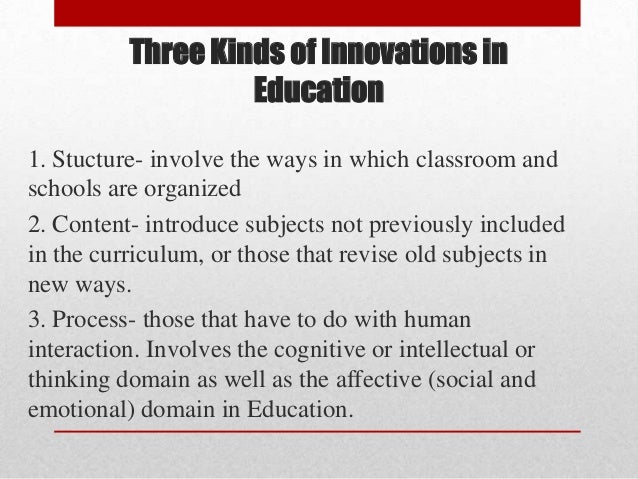 Curriculum innovations