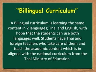 Curriculum in particular countries (Private School in Thailand).pptx