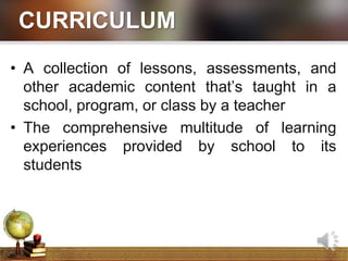 CURRICULUM IN SCHOOL | PPTX