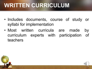 CURRICULUM IN SCHOOL | PPTX