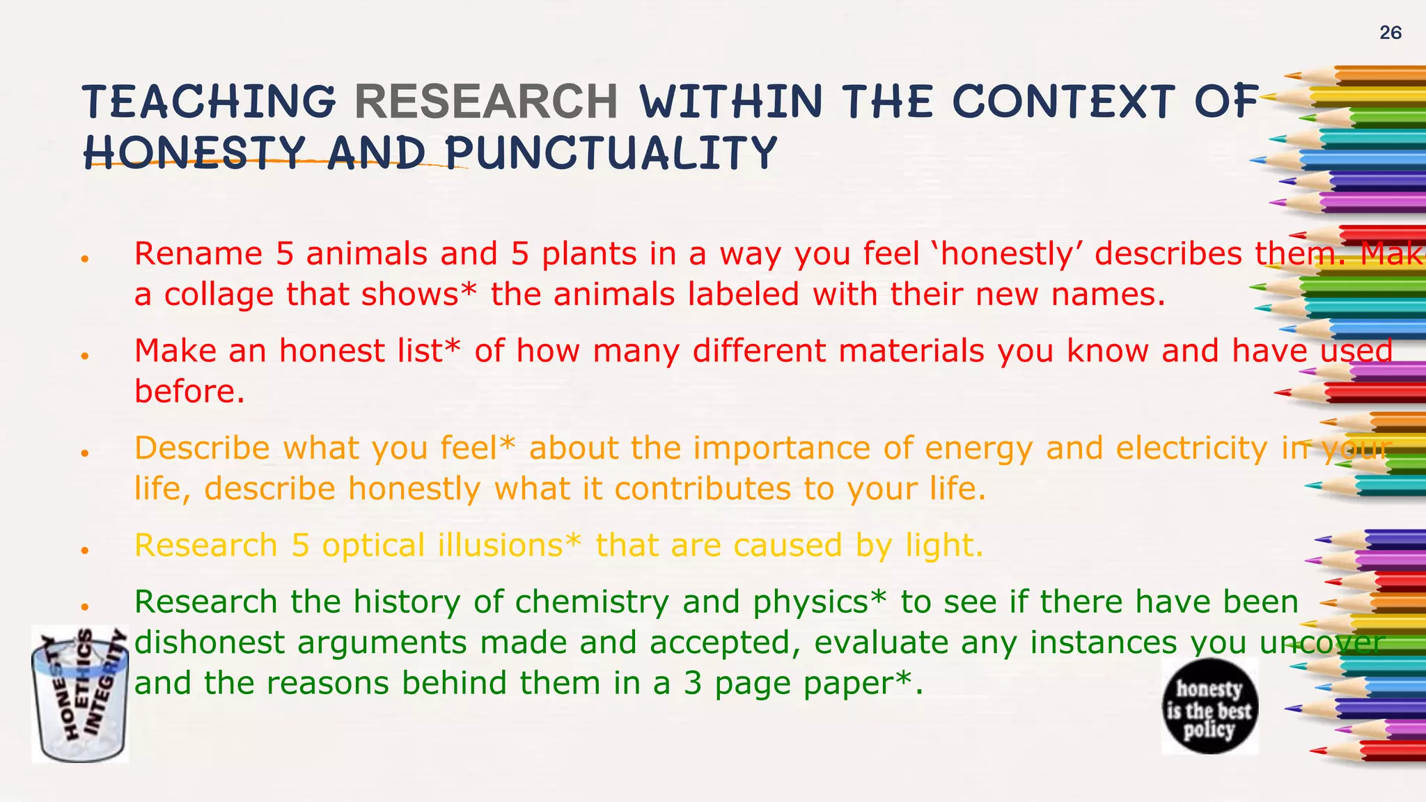 Curriculum integration Honesty and Punctuality.pptx