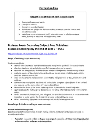 Curriculum link | PDF