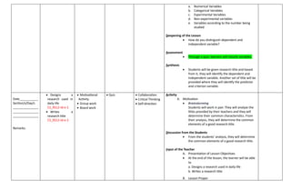 Curriculum Map for Practical Research in Senior High School | DOCX
