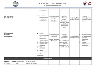 Curriculum Map - Science 7(First Quarter).docx | Chemistry | Science