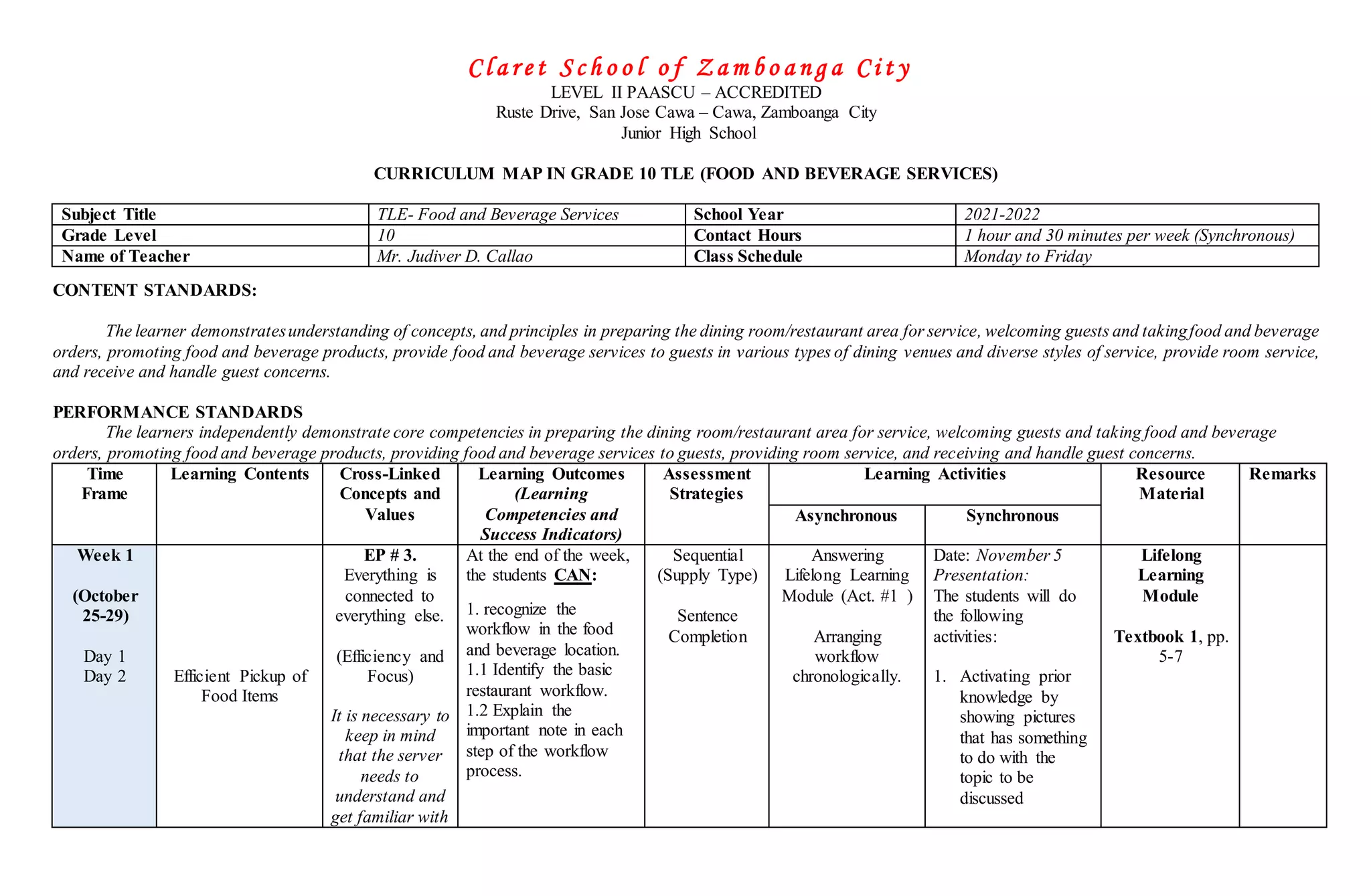 CURRICULUM MAP FOOD AND BEVERAGE 2021-2022.docx