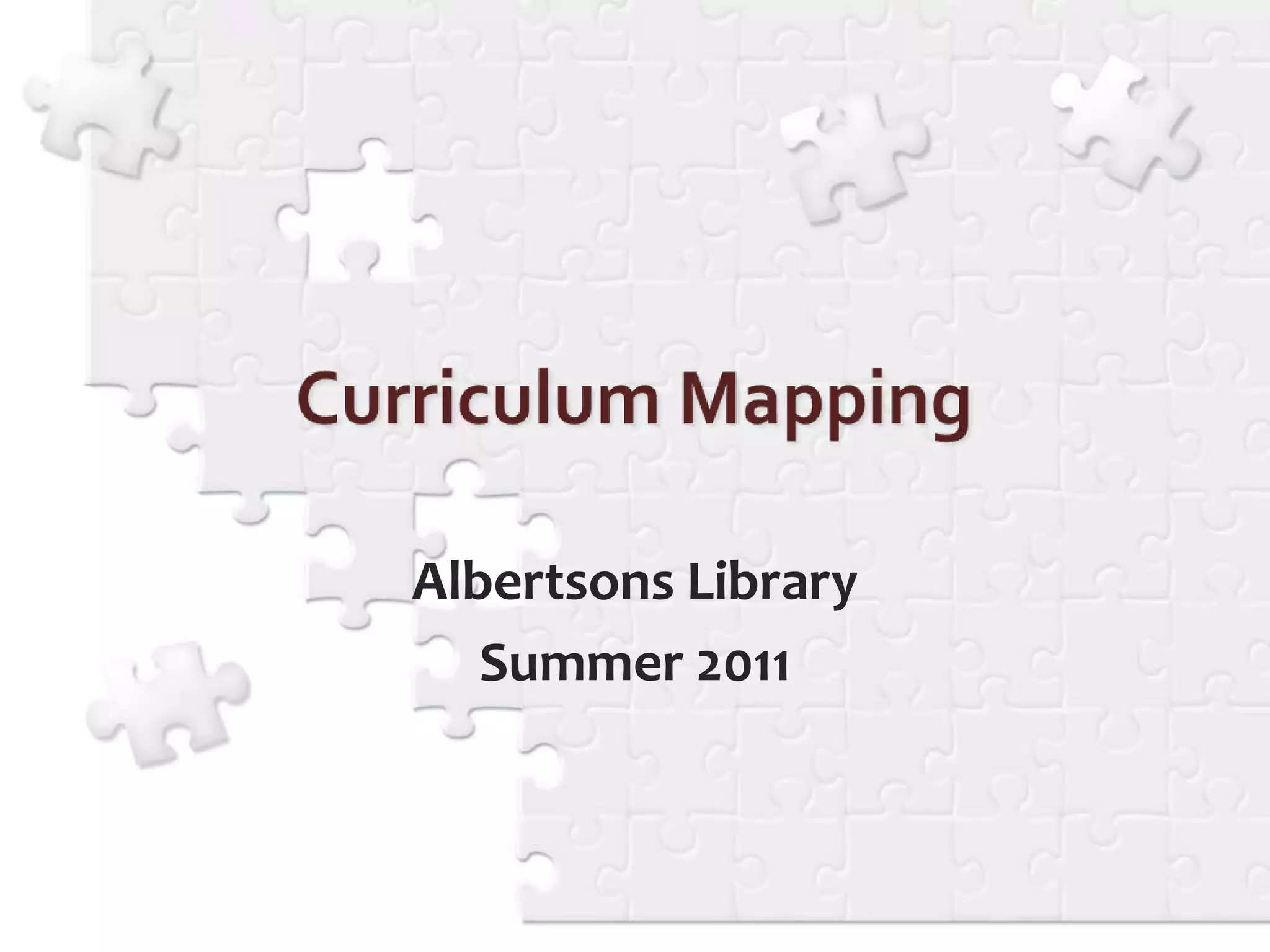 Curriculum mapping | PPTX