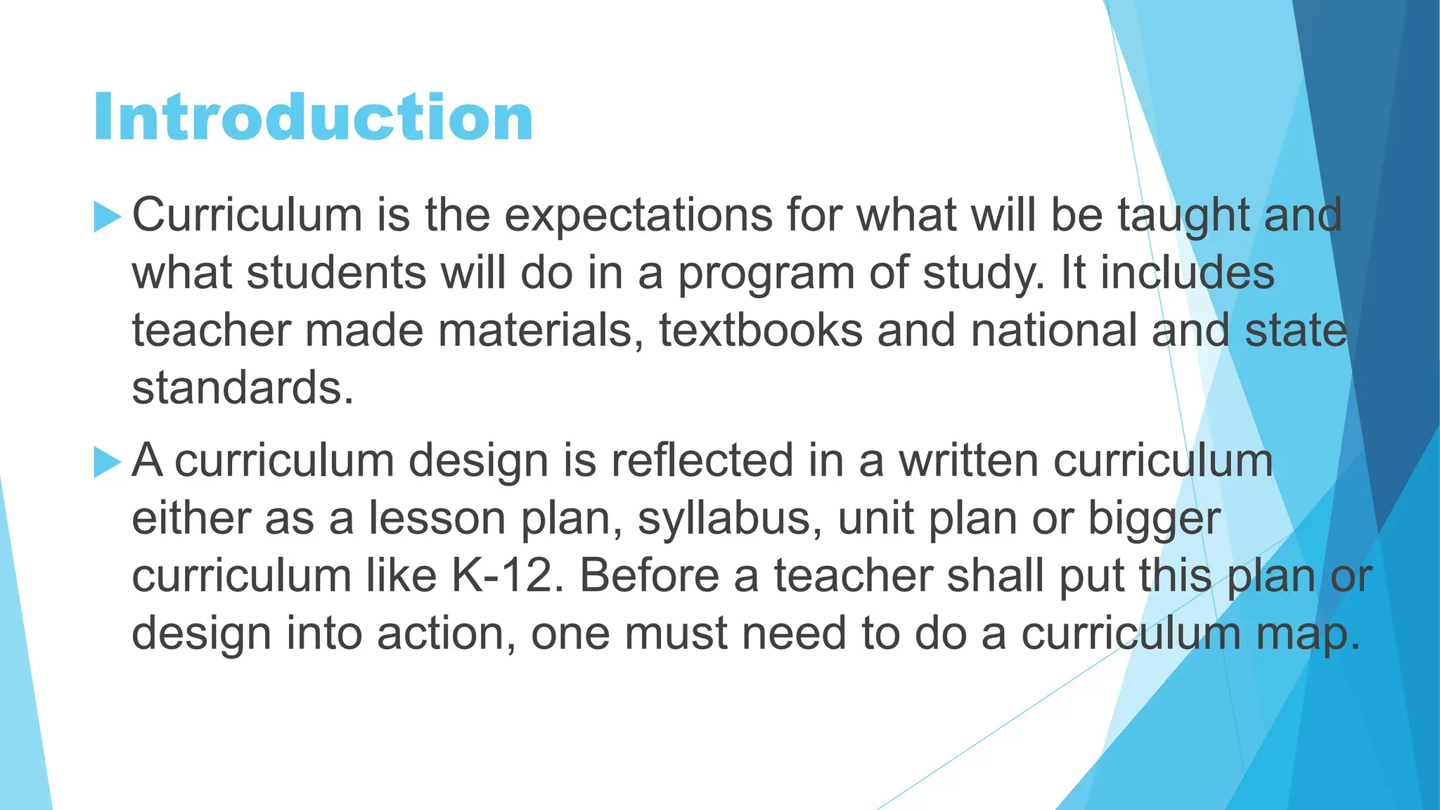 Curriculum Mapping (Development of Curriculum Materials in Industrial ...