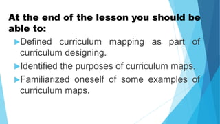 Curriculum Mapping (Development of Curriculum Materials in Industrial ...