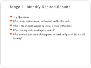 Curriculum Maps based on the Understanding by Design model | PPT