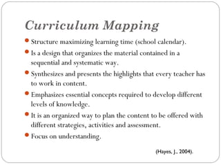 Curriculum Maps based on the Understanding by Design model | PPT