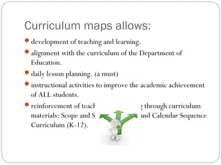 Curriculum Maps based on the Understanding by Design model | PPT