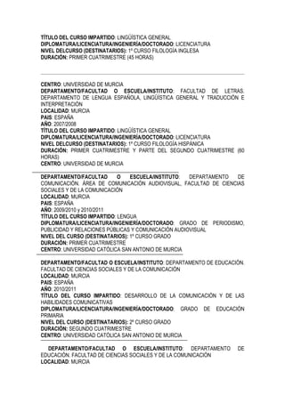 Curriculum mar | DOC