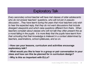 Curriculum & Materials.Student Talk as Curriculum | PPT